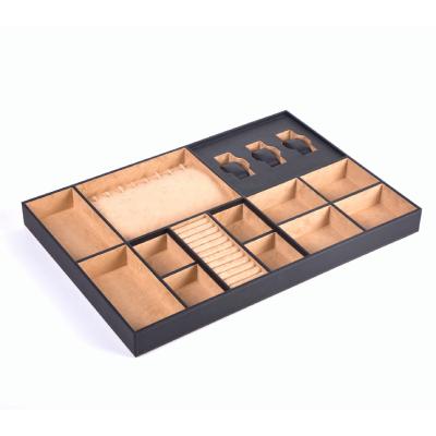 China Customizable Drawer Insert for Jewelry Storage, 14-Section Modular Organizer Tray, E0 MDF with Velvet Fabric, Fast Delivery for Wardrobe Manufacturers for sale