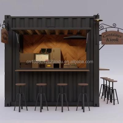 Cina Modern 10 ft 20 ft Prefabbricato Acciaio Negozio Contenitore Chiosco Mobile Mini Bar per cucina all'aperto e ristorante Negozio di design mobile in vendita