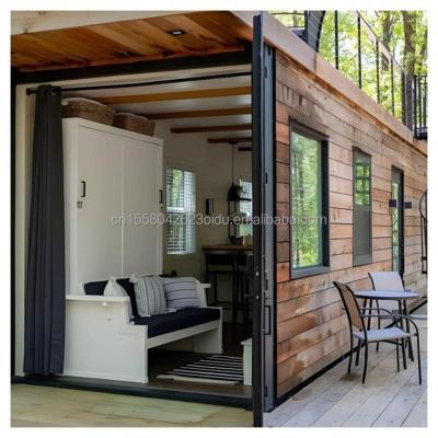 20ft Prefabricated Wooden House Steel Frame Tiny Home for Forest Residential