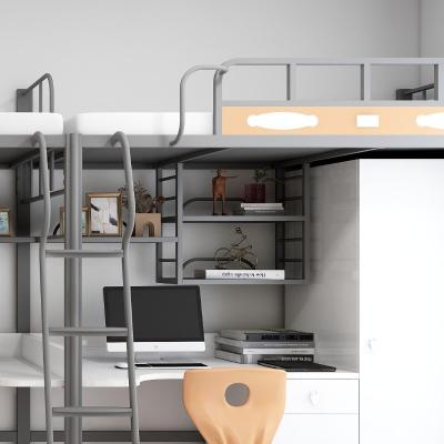 Student dormitory furniture orange and white double color multi-function