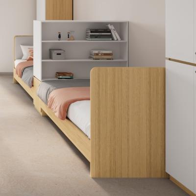 Cina Supporto personalizzazione Letto di appartamento pratico e appartato con comodo schienale in pelle e divisori di scaffali in vendita