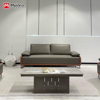 Cina Divano per ufficio Foshan, salotto business in pelle, sala d'attesa VIP, divano per boss semplice e moderno, combinazione tavolo da caffè in vendita