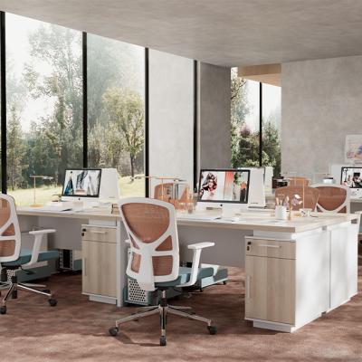 Cina Nuova scrivania e sedia combinata, semplice e moderna, scrivania per personale scrivania per computer scrivania 4/6/2, doppia scrivania per 4 persone in vendita
