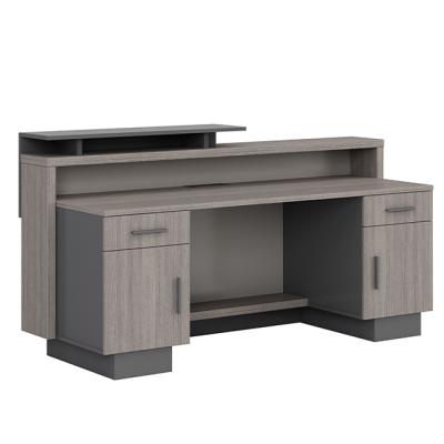 中国 明るい黒の3階建て受付デスク、会社の受付デスク、モダンでミニマリストスタイル、顧客受付デスク、ホテルの受付デスク 販売のため