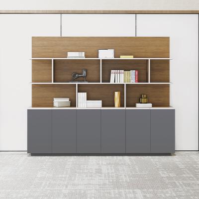 Cina Combinazione di armadi posteriori per ufficio Design multifunzionale in stile industriale leggero con bordi avvolti Esposizione di libri Armadio posteriore indipendente per ufficio in vendita