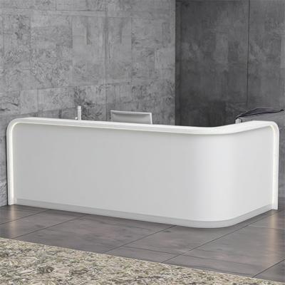 中国 テクスチャー 人工石カウンタートップ 会社 フロント デスク ホテル レセプション デスク サービス デスク シンプル モダン スタイリッシュ 曲がりくねったカウンター 販売のため