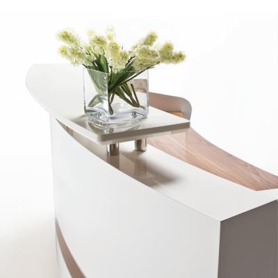 中国 会社のフロントデスク、受付デスク、シンプルなモダンなオフィスフロントデスク、曲線のホテルロビー、バーカウンター、レジ 販売のため