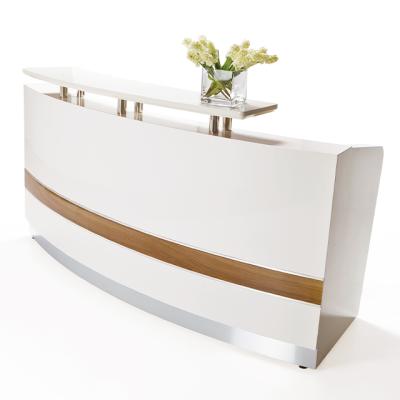 中国 会社のフロントデスク、受付デスク、シンプルなモダンなオフィスフロントデスク、曲線のホテルロビー、バーカウンター、レジ 販売のため