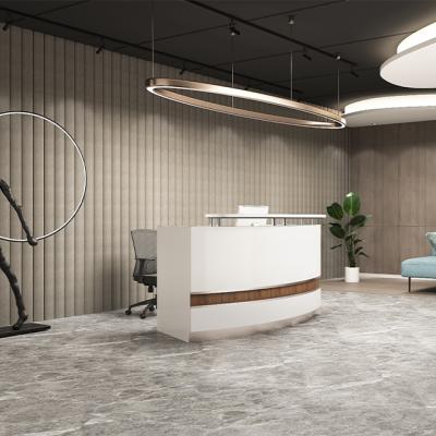中国 会社のフロントデスク、受付デスク、シンプルなモダンなオフィスフロントデスク、曲線のホテルロビー、バーカウンター、レジ 販売のため