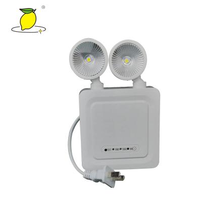China Luzes pequenas da saída de emergência do ponto do gêmeo do diodo emissor de luz do plástico com recarregamento da bateria à venda