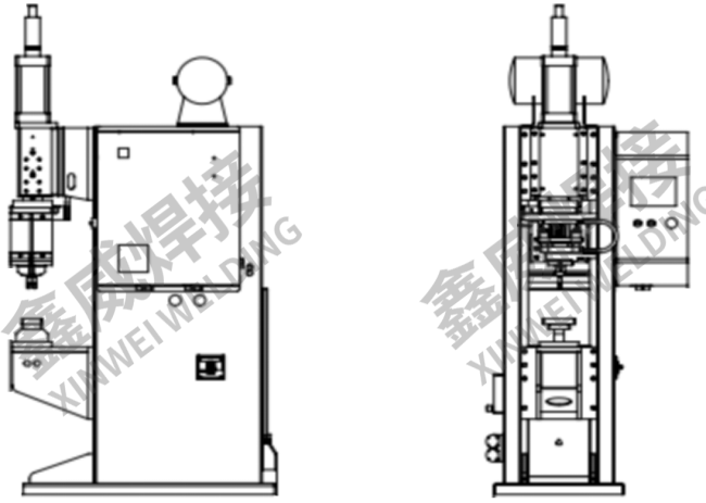 Multi point projection welding machine structure