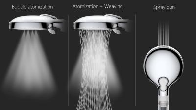 China Cabezal de ducha filtrado portátil con 3 modos de salida de agua, purificación de agua para eliminar el cloro para ducha de baño doméstico en venta