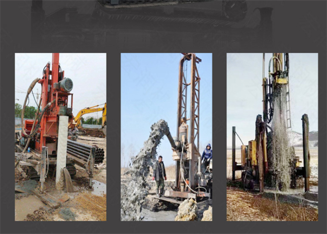 Crawler mounted drilling rig side view