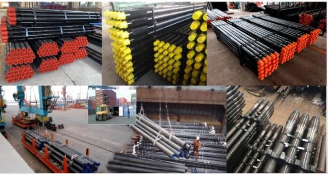 High-quality steel drill rods in production facility