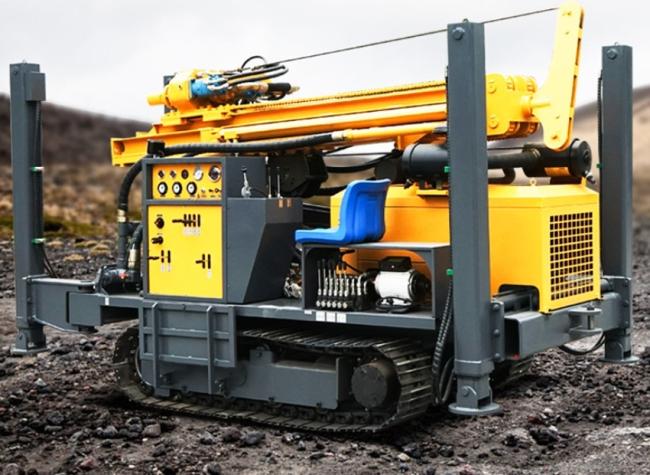 ST 260 Drill Rig Machine side view showing drilling mechanism