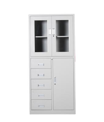 Китай Дверь 4 ящиков шкафов памяти файла 5 офиса двери Q235 1.2mm стеклянная продается