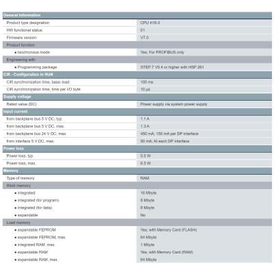 China 6ES7416-3XS07-0AB0 SIMATIC S7-400 CPU 416-3 Met 16 MB werkgeheugen en 3 interfaces Te koop