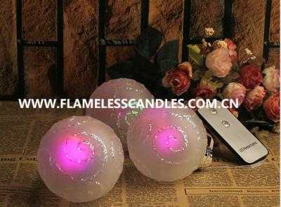 Cina Palla di vetro a pile del LED con le candele senza fiamma telecomandate inserita/disinserita 8 x 11 cm in vendita