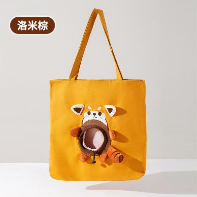 中国 覗き窓付きキャンバス猫用キャリーバックパック - 調節可能なストラップ 販売のため