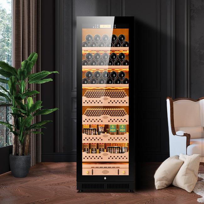 Dual-Zone Wine & Cigar Cooler Humidifier Luxury Constant Temperature Storage Cabinet Dual-Zone Wine & Cigar Cooler Humidifier Luxury Constant Temperature Storage Cabinet