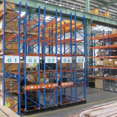 Cina Sistema di ripiani mobili ad alta densità 15 m altezza 30000 kg/livello rivestimento in polvere in vendita
