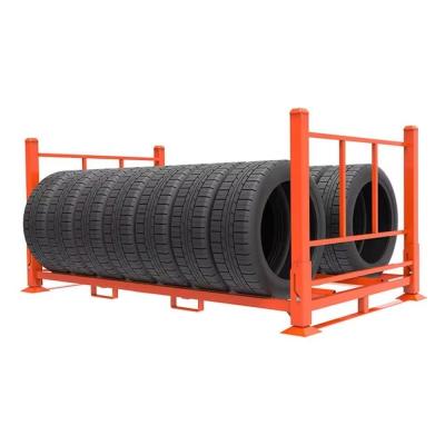 Cina 1500kg Capacity Vertical Stackable Folding Tire Racks For Adjustable Mobility In Tire in vendita
