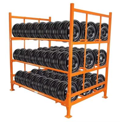 Cina Customized Warehouse Steel Tire Storage Stacking Rack With Powder Coating In Marke in vendita