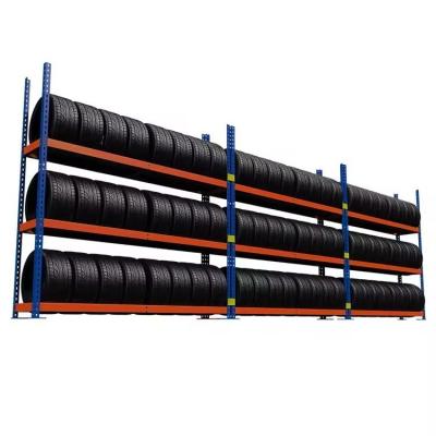 Cina QF-stack Racking Customized Steel Tire Display Pallet Racks Shelves For Showroom in vendita