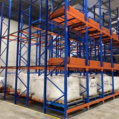Cina 100.000kg Peso lordo Semi-chiuso Push Back Pallet Rack Risparmio di spazio E facile utilizzo in vendita