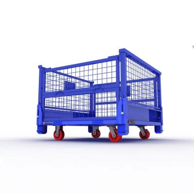 Cina Mobile Heavy Storage Container Galvanized Pallet Box with Wheels 100.000kg Customized in vendita