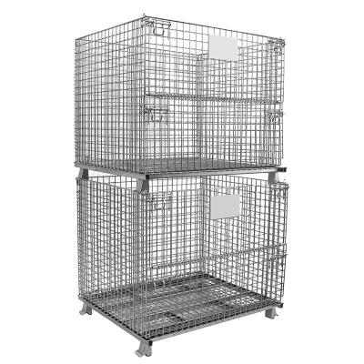 Cina 800*600*640 Metal Storage Cage Wire Mesh Cages for Warehouse Turnover Open or Closed in vendita