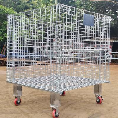 Cina QIFEI-Wire Mesh Container Adjustable Mobility For Industrial Wire Baskets in vendita