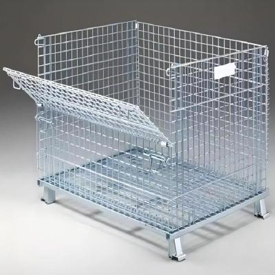 Cina Foldable Collapsible Heavy Duty Steel Galvanized Wire Mesh Container Customized in vendita