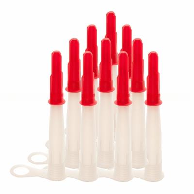 Cina Nozzol per sigillante per cartucce popolare con tappi a vite rosse e ugelli per sigillante in silicone, mastica e cartucce EU3 in vendita