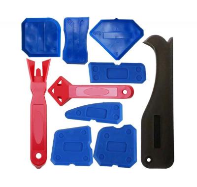 Cina Strumenti di finitura del sigillante, 10 confezioni Kit di calcificazione in silicone per tutti i bagni cucina, strumento di rimozione del calciatore per raschiatore adatto per angolo in vendita