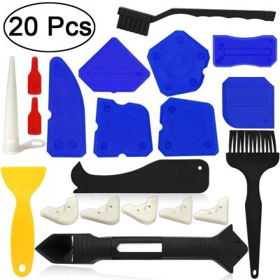 Cina Kit di attrezzi per il calcolamento 20 PCS Rimuovitore di calcolatore di silicone Scraper di grinta di sigillante di finitura di utensili ugello Cappotti di calcolatore sostitutibili in vendita