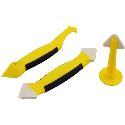 Cina 3 pezzi kit di attrezzi per la scaricazione, giallo silicone sigillante di finitura e sostituire strumento di rimozione con un ugello di scaricazione in vendita