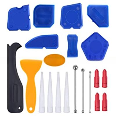 Cina 20 pezzi attrezzi di calcificazione abbigliamento di silicone sigillante finitura strumento di grinta raschiatore caulk rimuovitore per bagno cucina e cornici Sealan in vendita