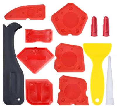 Cina 12 pezzi Kit di attrezzi per il sigillamento Strumento di finitura del sigillante in silicone Scraper di grumica Rimozione del sigillamento e ugello del sigillamento in vendita