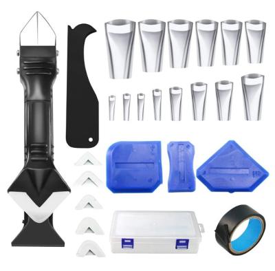 Cina Kit di strumenti di finitura da 25 pezzi 14 pezzi ugello per calafataggio in silicone applicatore strumento di finitura sigillante 3 in 1 raschietto per mastice in vendita