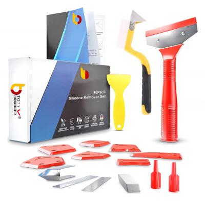 Cina 16 pezzi Kit di attrezzi per la calcificazione Set di lavorazione di sigillante professionale Set di rimozione del silicone Set che include un coltello articolato in vendita