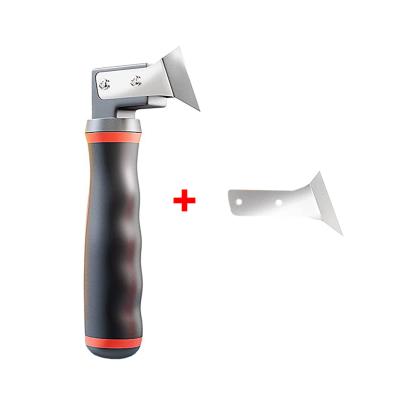 Cina Lame ad angolo destro in acciaio Maniglia di plastica Strumento di rimozione del silicone Coltello raschiatore per squali in vendita