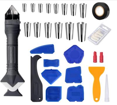 Cina Stainless Steelhead Perfect Caulking Finisher Nozzle 29 PCS Caulking Tool Kit 3 in 1 Strumenti di caulking in silicone in vendita