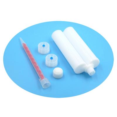 China 400ml 4# 1:1 Disposable Dual Glue Cartridge Supplier AB Epoxy Gun Cartridge for Industrial Glue Applicator for sale
