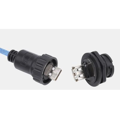 USB Data Signal Connector Panel Secure Aviation Plug Waterproof Socket