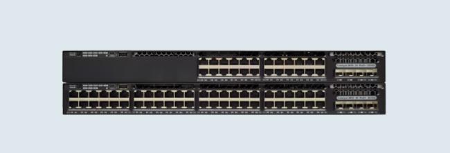 Side view of Cisco Catalyst 3650 Series switch showing compact design