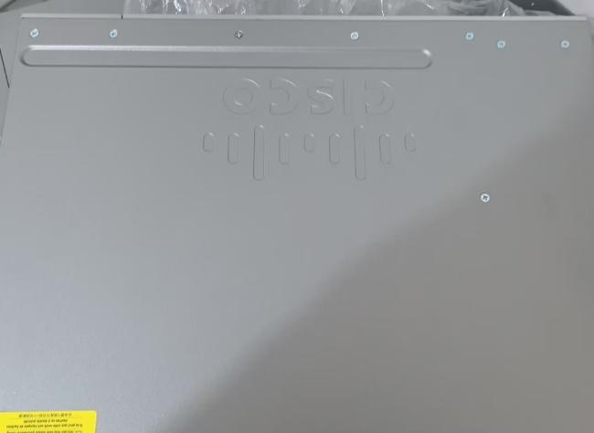 Front view of Cisco WS-C3850-48P-L 48-port PoE switch showing ports and indicators