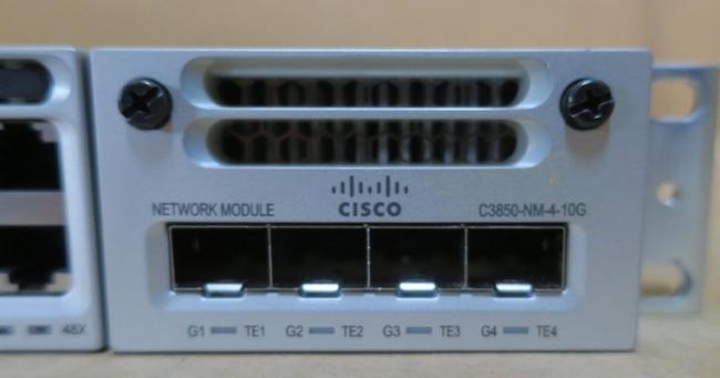 Cisco C3850-NM-4-10G Network Module side view