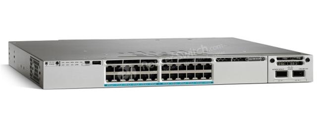 Front panel of Cisco WS-C3850-24U-L switch showing network module slot