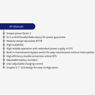 중국 20KVA 20KW 2000VA 20000W PF 0.99 데이터 센터용 3단계 비센치 전력 모듈형 OEM UPS 판매용